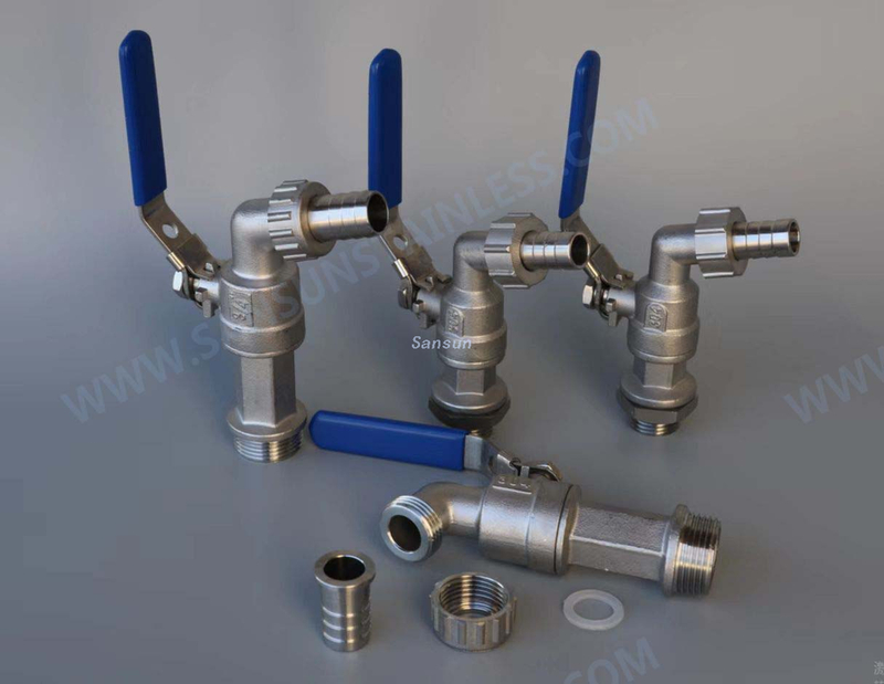 Homebrew Stainless Steel Hose 1/2 Inch Faucet Tap Ball Valve Weldless ...