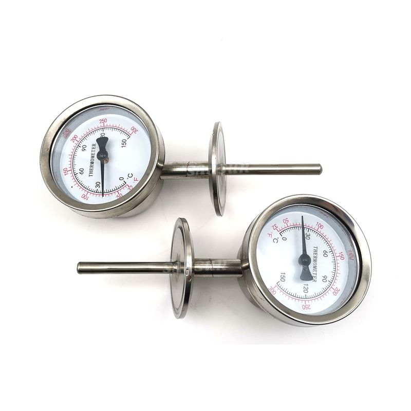 Stainless Steel Vertical Type Temperature Gauge Bimetal Thermometer ...