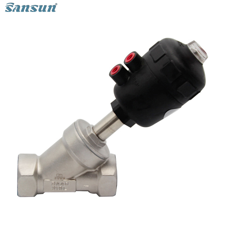 Sanitary Pneumatic BSP Female Angle Seat Piston Valve from China ...